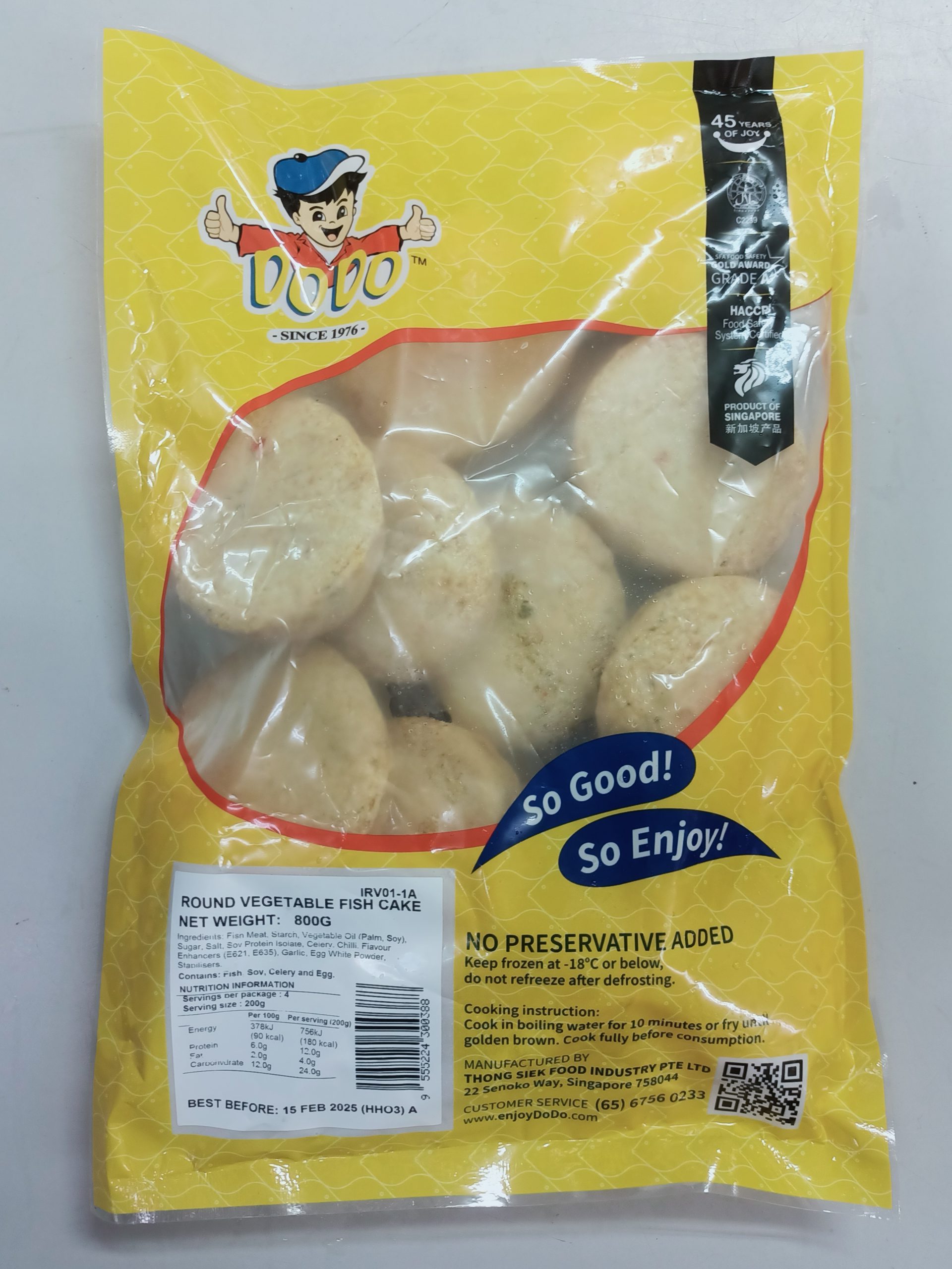 DO ROUND VEG FISH CAKE 800GM – C&S Frozen Food