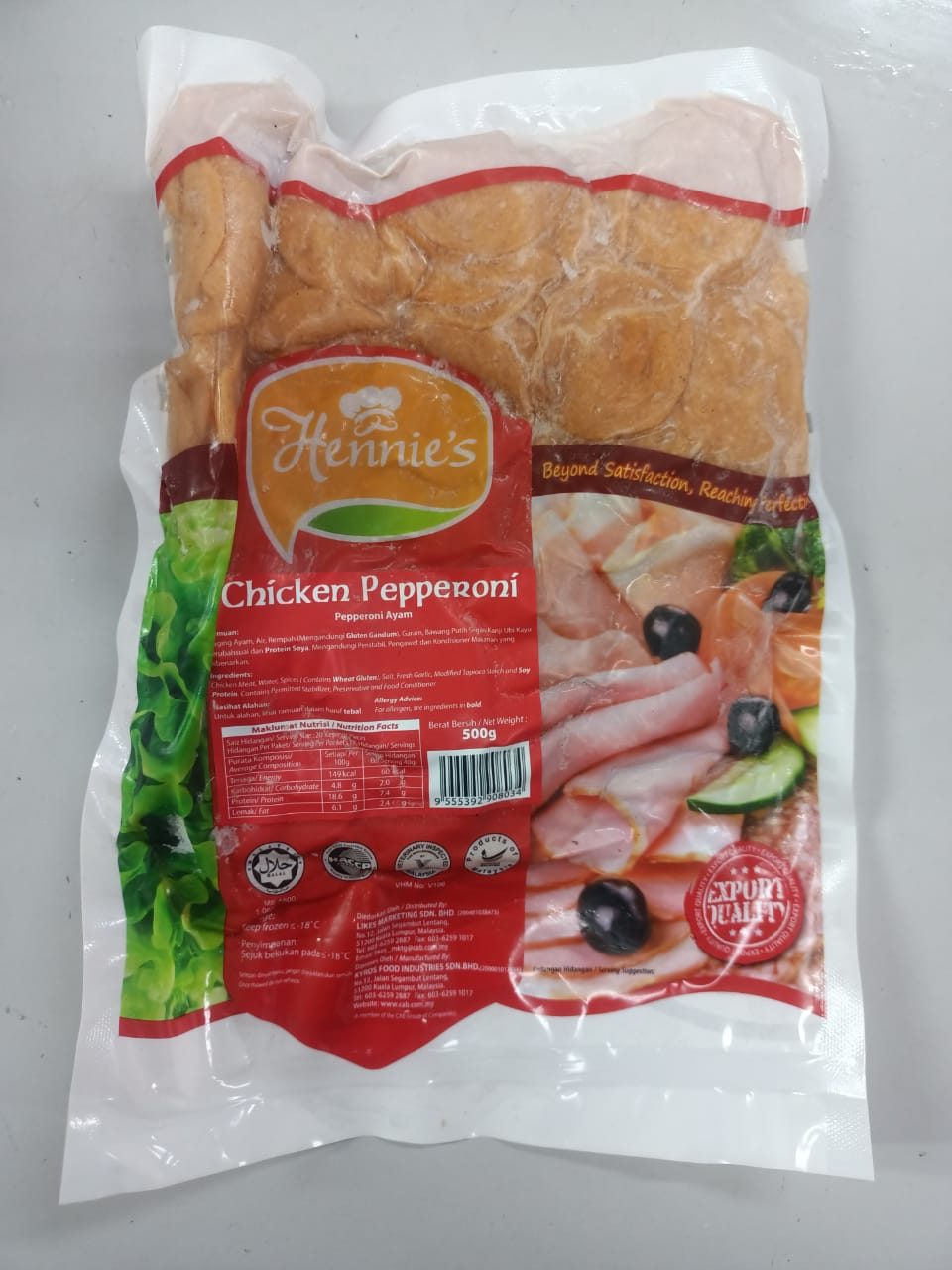 HENNIE’S CHICKEN PEPPERONI 500GM – C&S Frozen Food